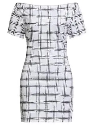 Marni Mini Checked Bodycon Dress - White