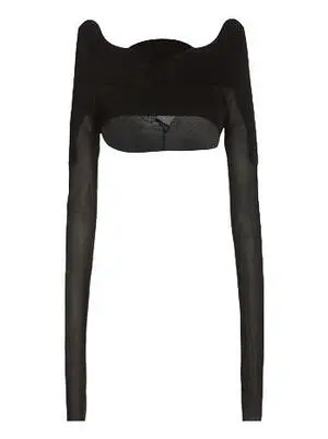 Rick Owens Crop Top With Long Sleeves - Black