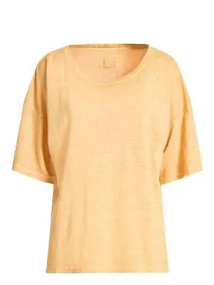 120% Lino Linen Jersey T-shirt - Camel
