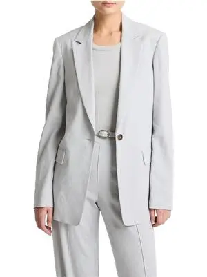 Vince Linen-blend Single-breasted Blazer - Red