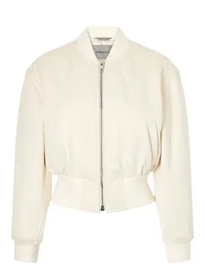 Balenciaga Cropped Shell Bomber Jacket - Neutrals