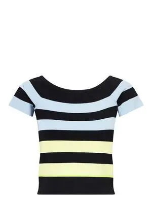 Christopher John Rogers Christopher John Rogers Off-the-Shoulder Striped Jersey Top Multi