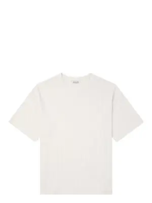 A KIND OF GUISE Thuy Pointelle-knit Cotton And Linen-blend T-shirt - Neutrals