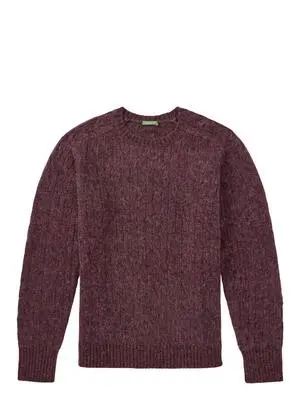 Sid Mashburn Cable-knit Wool Crewneck Sweater - Burgundy