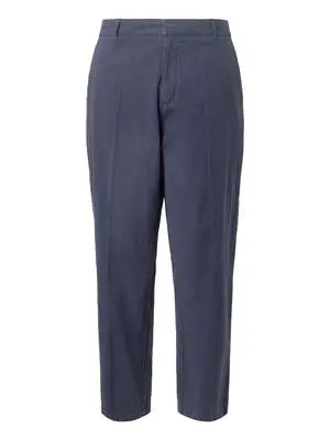 Folk Lunar Linen And Cotton-Blend Suit Trousers Navy