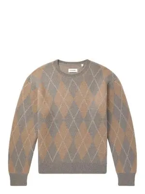 FRAME Argyle Knitted Sweater - Brown