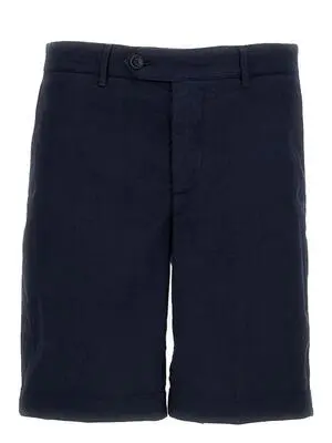 TELA GENOVA Damask Chino Bermuda Shorts Blu