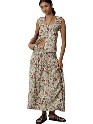 The Great. Silk Maxi Skirt - Floating Butterfly