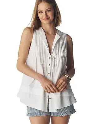 Maeve First Mate Sleeveless Tunic Top - Bright White