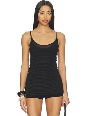 LOVERS AND FRIENDS Oliviyah Wavy Knit Tank - Black
