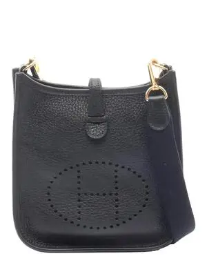 Hermès 2022 TPM Evelyne Clemence Leather Bag Black