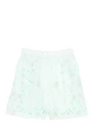 FORTE_FORTE Floral Embroidery Trousers - Green
