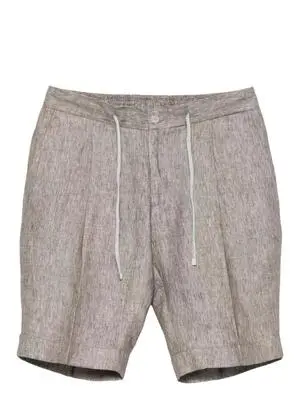 BARBA NAPOLI Drawstring Pleated Shorts Neutrals