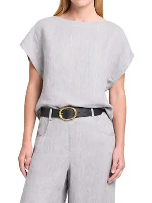 TWP Cap-sleeve Top - Light Heather Grey