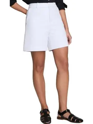 Spanx High-waist Stretch Twill Shorts - Classic White