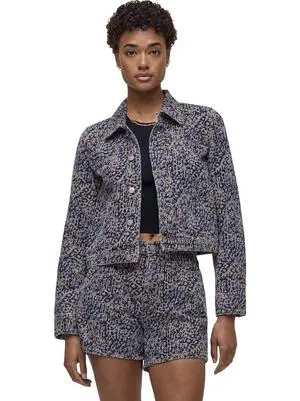 Hudson Jeans Liza Trucker Jacket - Indigo Leopard