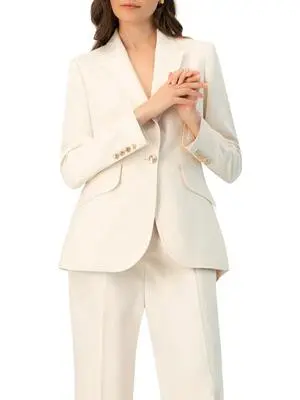 IVONNE Single-breasted Blazer With Notched Lapel - Ivory