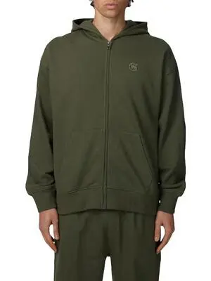 GOOD FOR NOTHING Oversized Halftone Zip Up Hoodie - Green