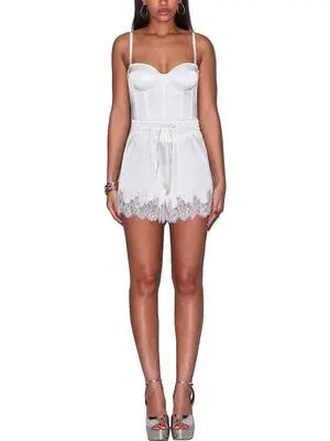 FLEUR DU MAL Silk & Lace Short - Ivory