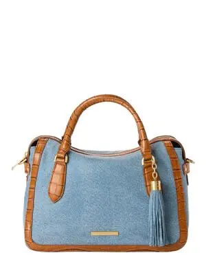 Brahmin Pocket-Packed Satchel Denim