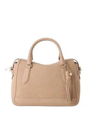 Brahmin Pocket-Packed Satchel Tan