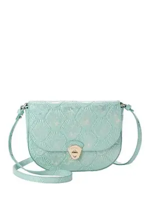 Brahmin Portia Embossed Leather Crossbody Bag - Waterfall