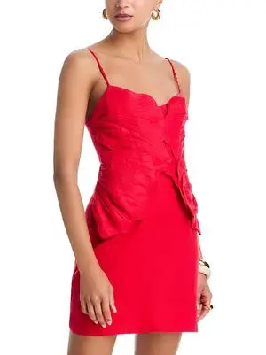 Farm Rio Flower Petal Mini Dress - Red
