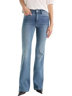 Good American Good Legs Soft Touch Mid Rise Flare Jeans - Indigo
