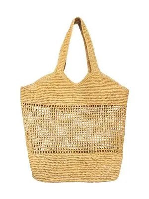 AQUA Woven Raffia Tote Bag