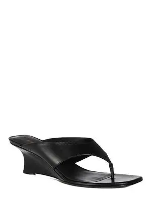 STUART WEITZMAN Vinnie Thong Wedge Sandals - Black