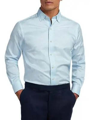 David Donahue Neat Print Shirt - Sky