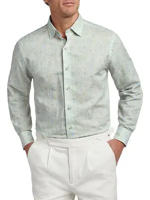 David Donahue Paisley Print Shirt - Dune/ Multi