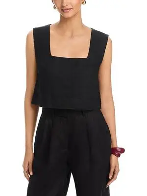 Rails Akira Linen Top - Black