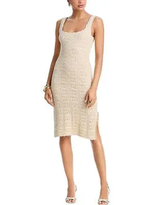 French Connection Nellis Crocheted Midi Dress - Ecru