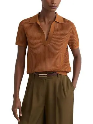 REISS Pippa Polo Rust Orange