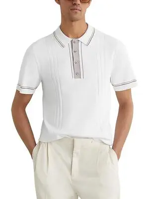 REISS Rothwell Polo Shirt Off White