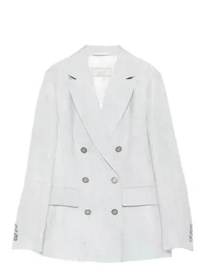 Peserico Double-breasted Blazer - Grey