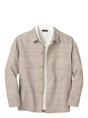 PAUL FREDRICK Plaid Shirt Jacket - Tan