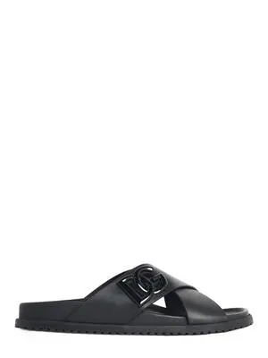 Dolce & Gabbana Leather Slippers - Black