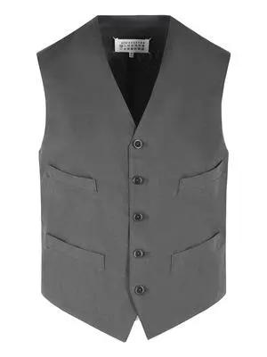 MAISON MARGIELA Cotton And Silk Vest - Grey