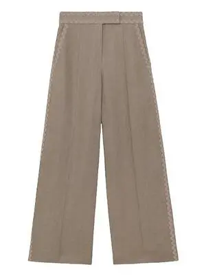 REISS Mila Wide-leg High-rise Trousers - Taupe Neutral