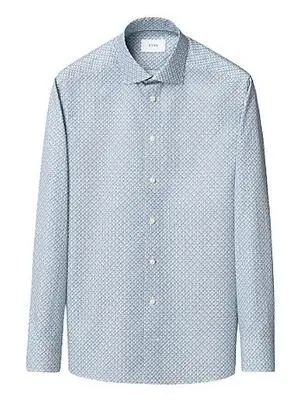 Eton Signature Twill Motif Slim-fit Cotton Shirt - Light Blue