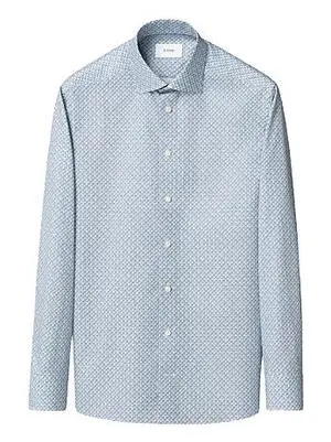 Eton Signature Twill Motif Contemporary-fit Cotton Shirt - Light Blue