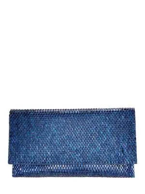 Nina Beaded Flap Clutch - Navy