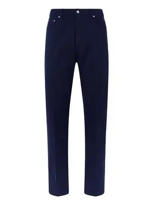 Dunhill Tapered Cotton-Blend Twill Trousers Navy