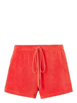 Suzie Kondi Shallis Cotton-Blend Terry Shorts Red