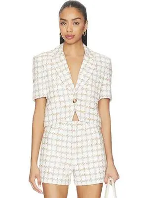 Veronica Beard Montenegro Cropped Jacket - Ecru Multi