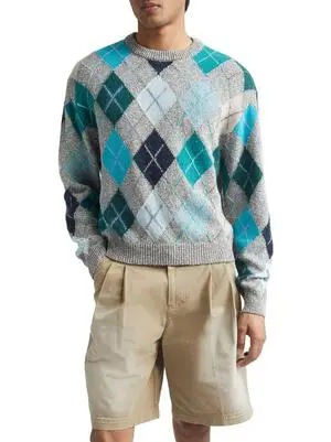 ERL Gender Inclusive Argyle Wool Sweater Multi
