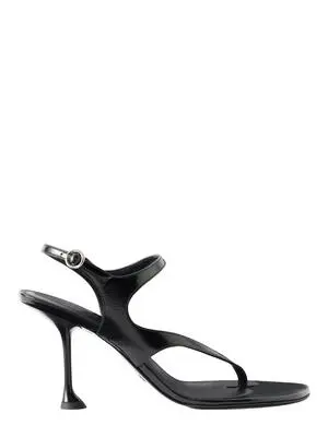 Proenza Schouler Tee Leather Kitten Heel Sandals Black