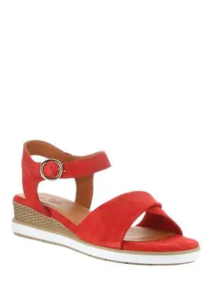 BOS. & CO. Avon Platform Wedge Sandal Red